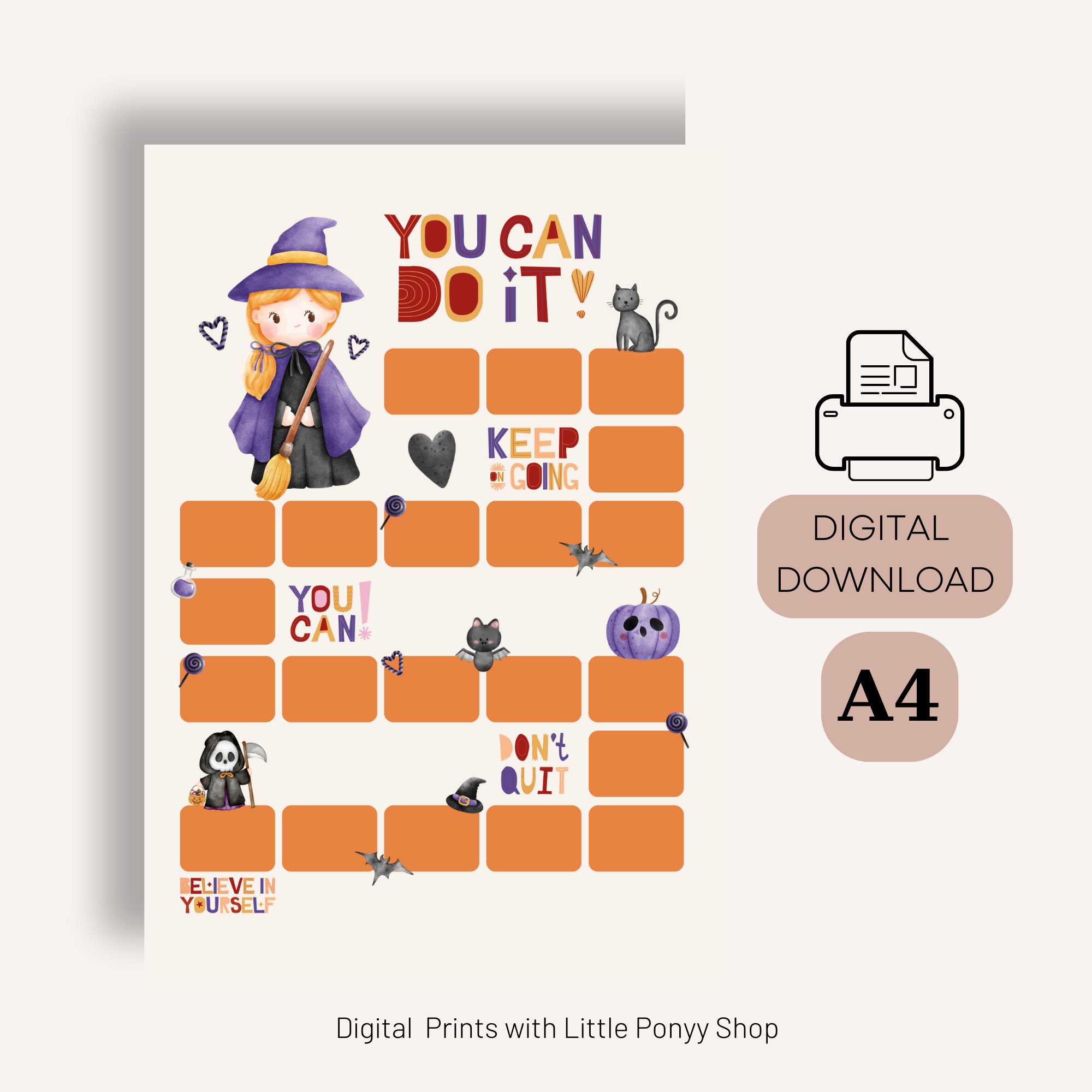 Printable Halloween Reward Chart Kids Behavior Chart Kids - Etsy