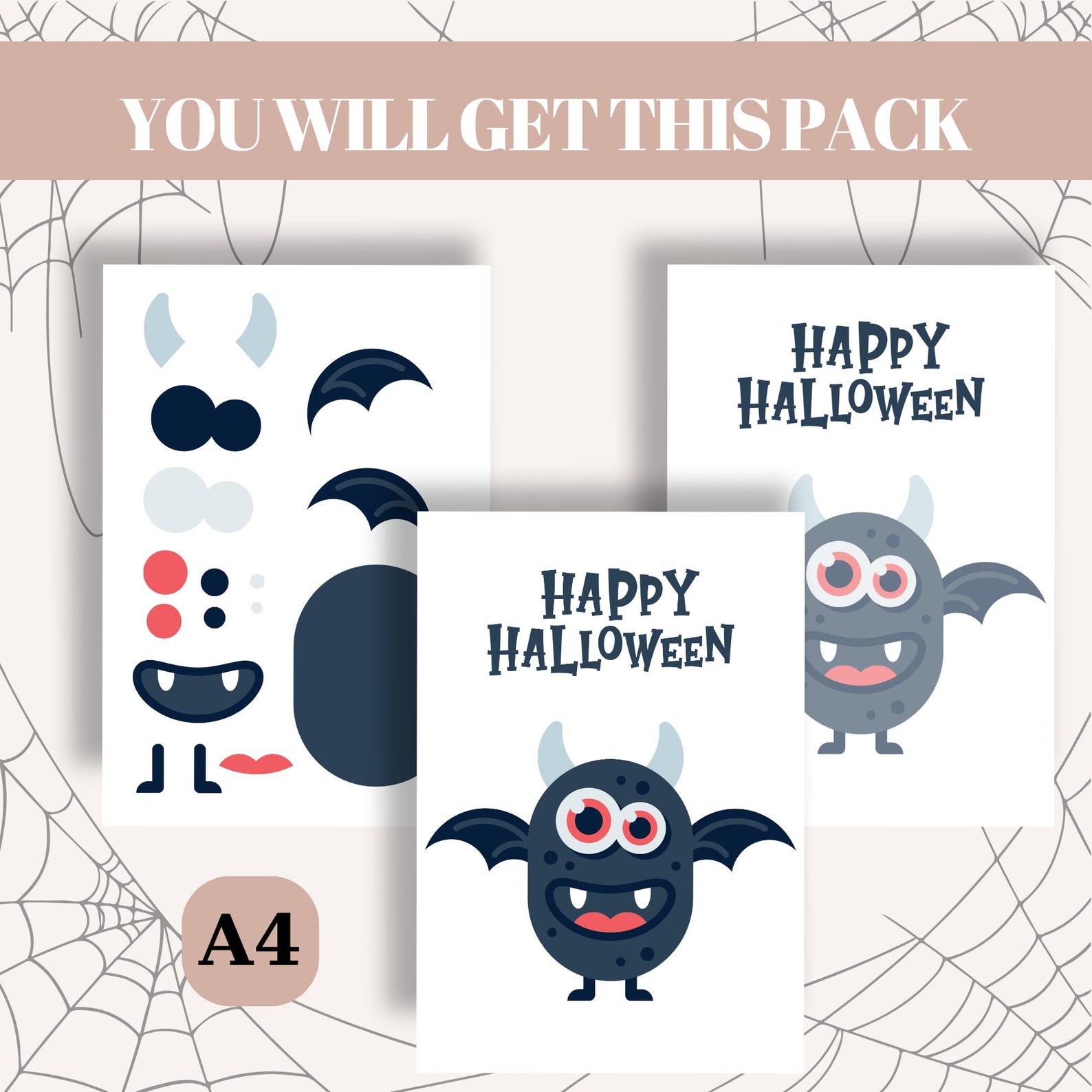 Halloween Craft, Halloween Activity, Cut and Paste Game, Printable ...