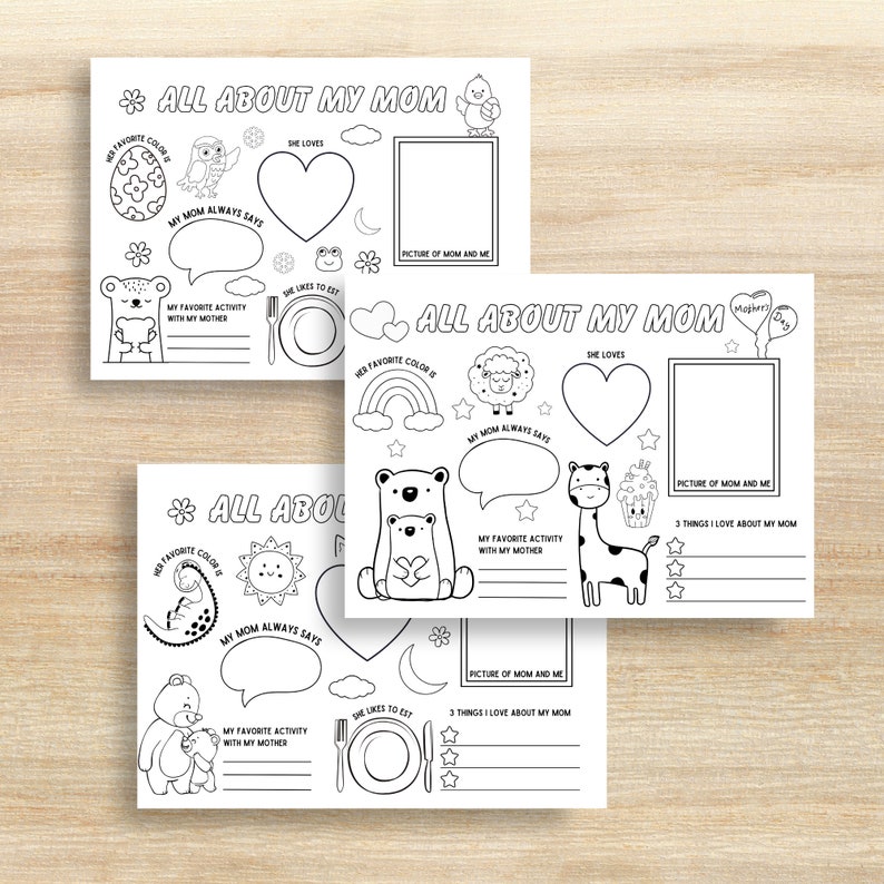 Mothers Day Printable Coloring Card, Color Your Own Mothers Day Card ...