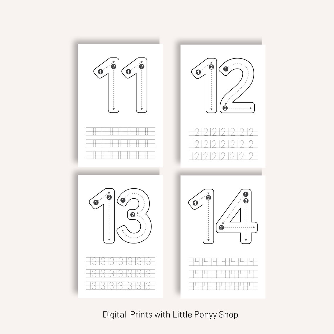 Preschool Numbers Tracing Worksheet, Handwriting Practice, Basic ...