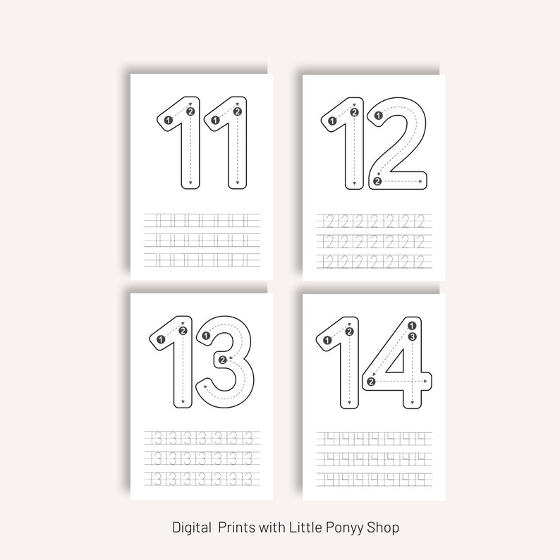 Preschool Numbers Tracing Worksheet, Handwriting Practice, Basic ...