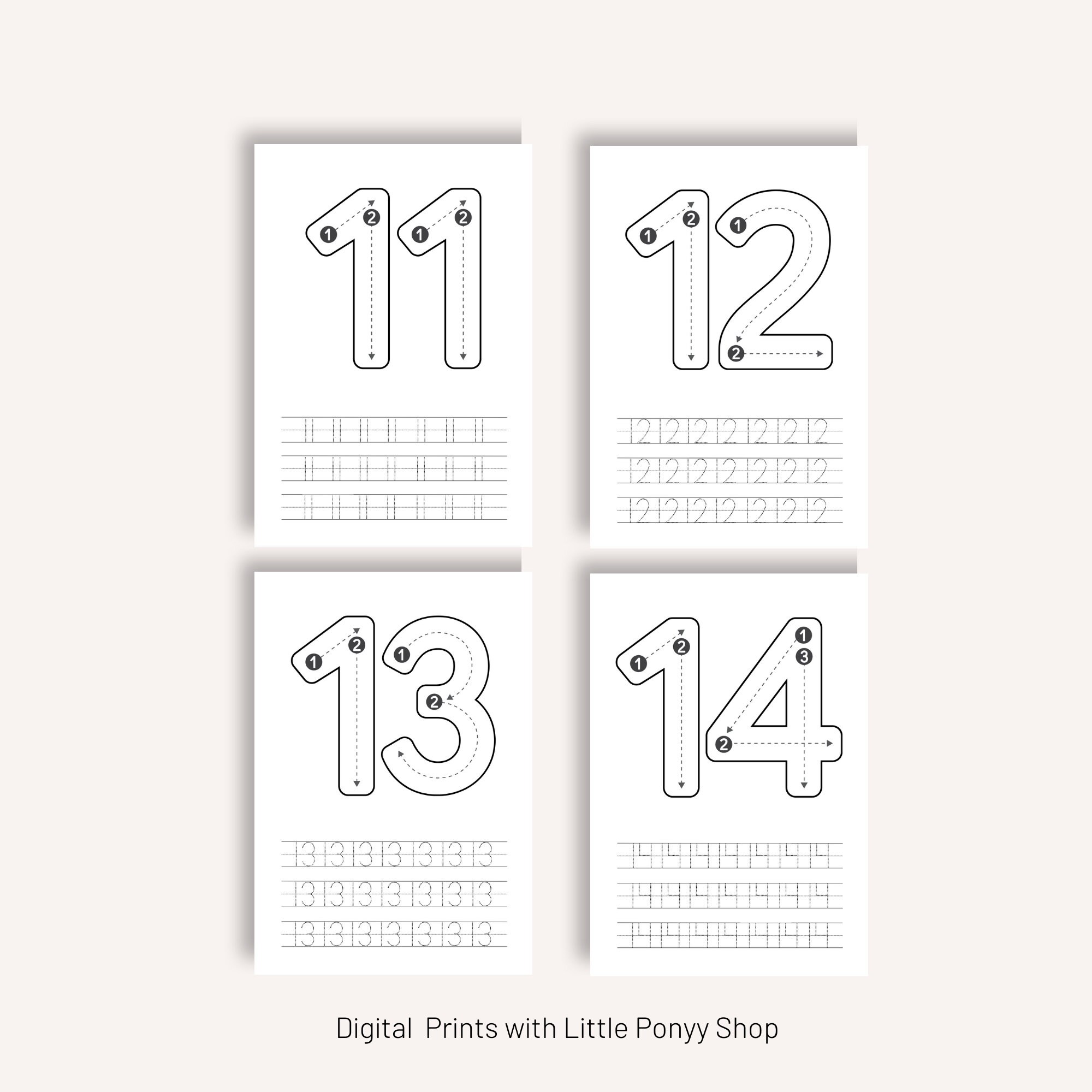 Preschool Numbers Tracing Worksheet, Handwriting Practice, Basic ...