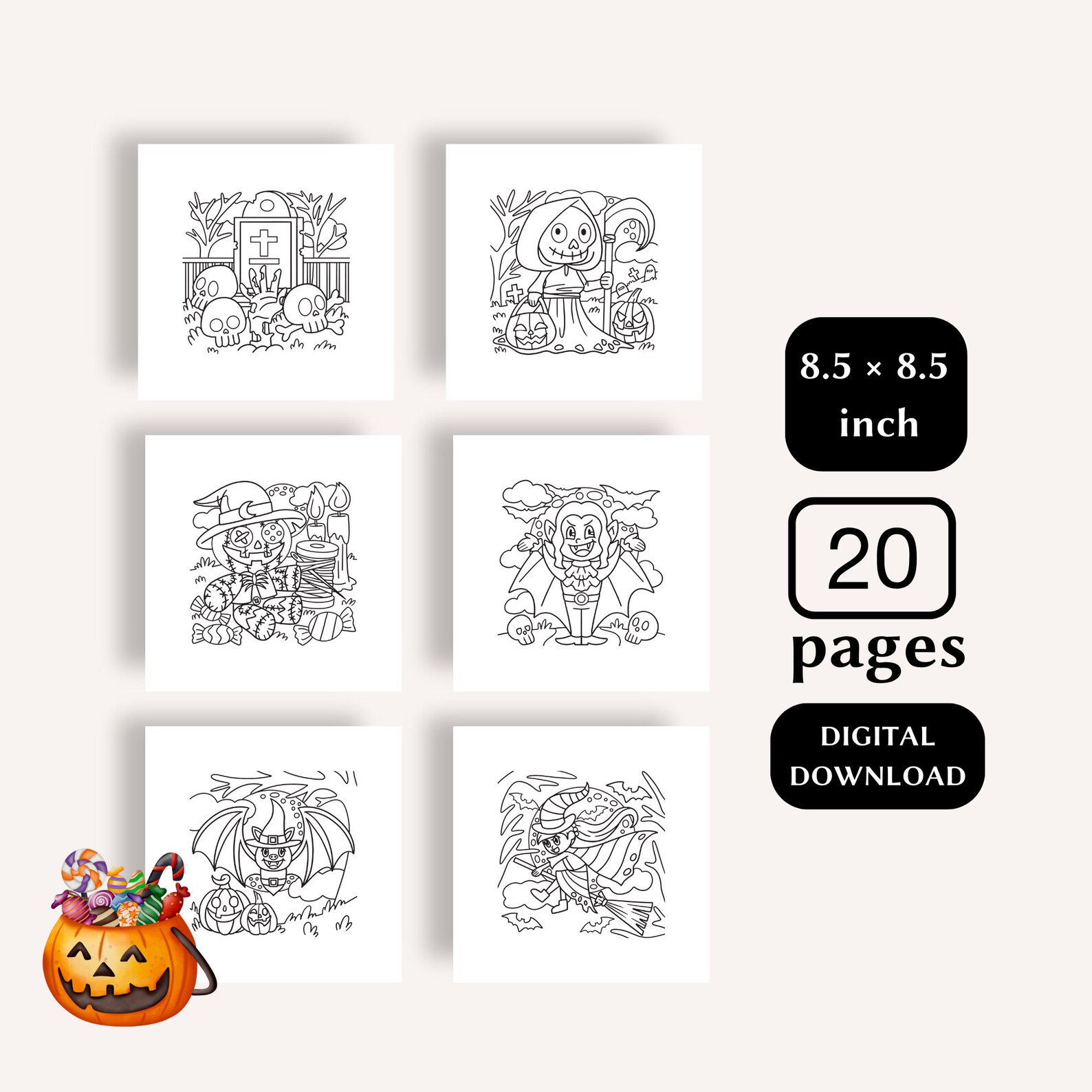 Halloween Coloring Placemat Printable Halloween Party Coloring Page ...