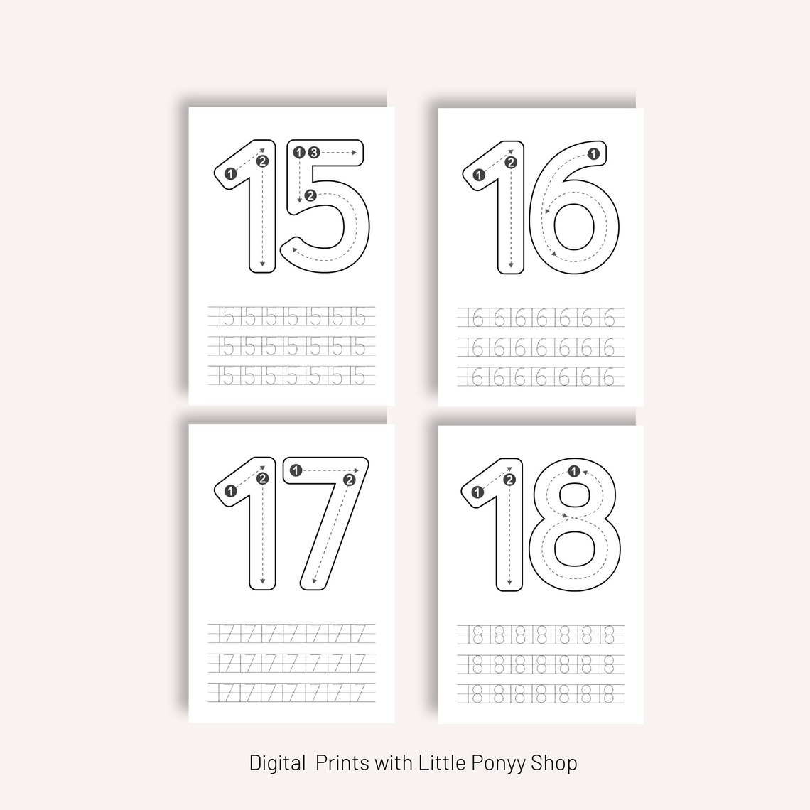 Preschool Numbers Tracing Worksheet, Handwriting Practice, Basic ...