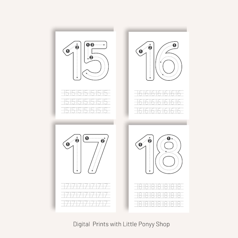 Preschool Numbers Tracing Worksheet, Handwriting Practice, Basic ...