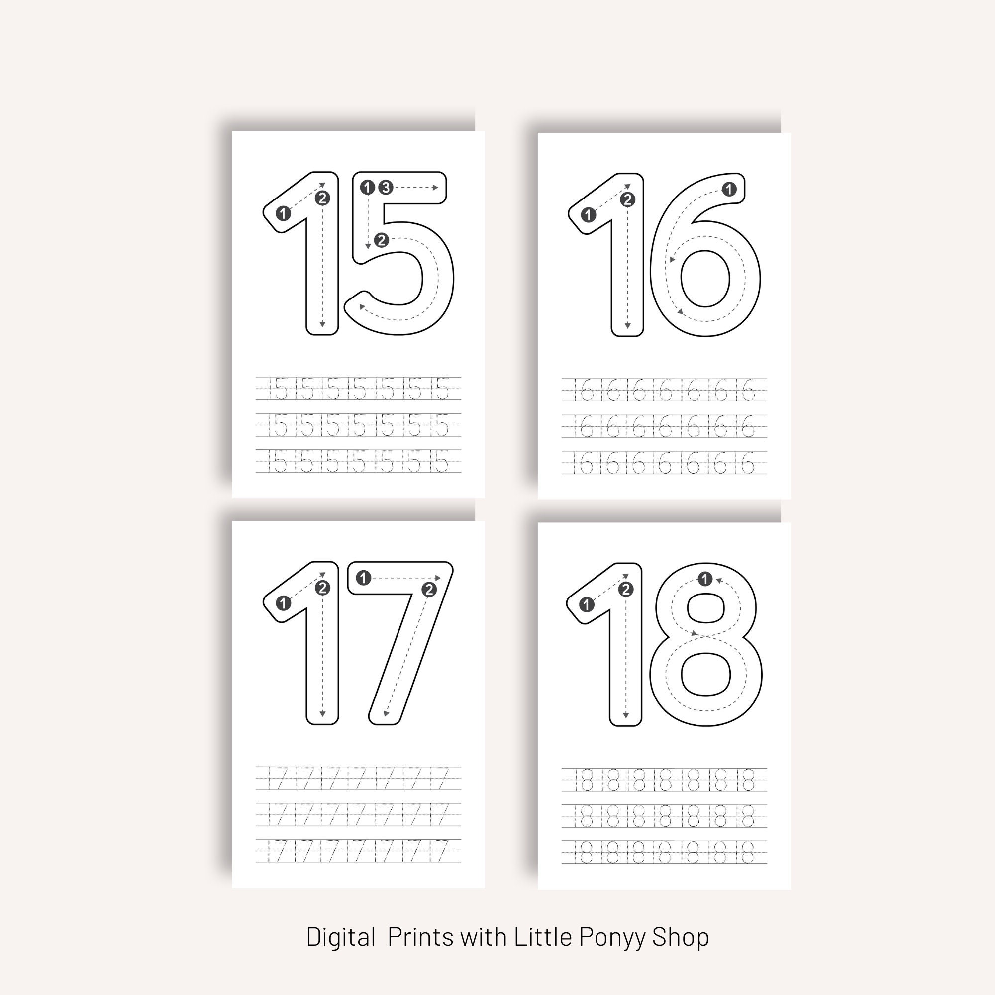 Preschool Numbers Tracing Worksheet, Handwriting Practice, Basic ...