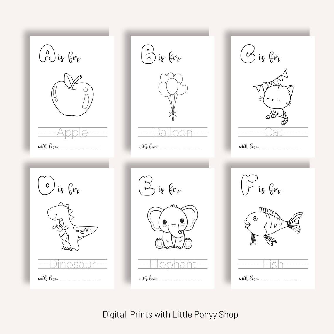 Baby First ABC Book, Baby Shower Abc Book, Abc Baby Shower Coloring ...