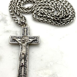 Silver Plated Crucifix Pendant Chain Necklace | Catholic Jewelry ...