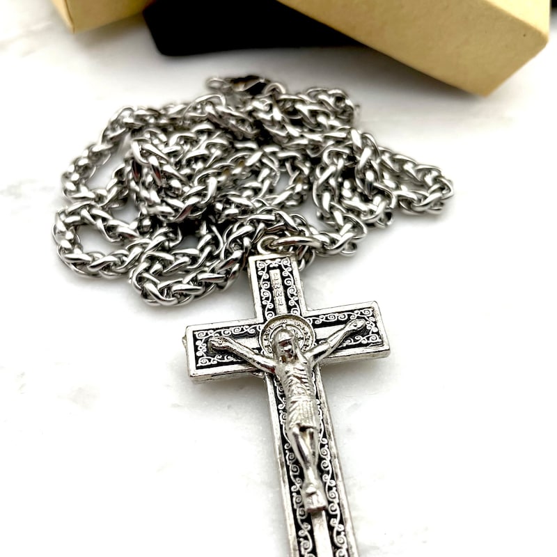 Crucifix Necklace Men - Etsy