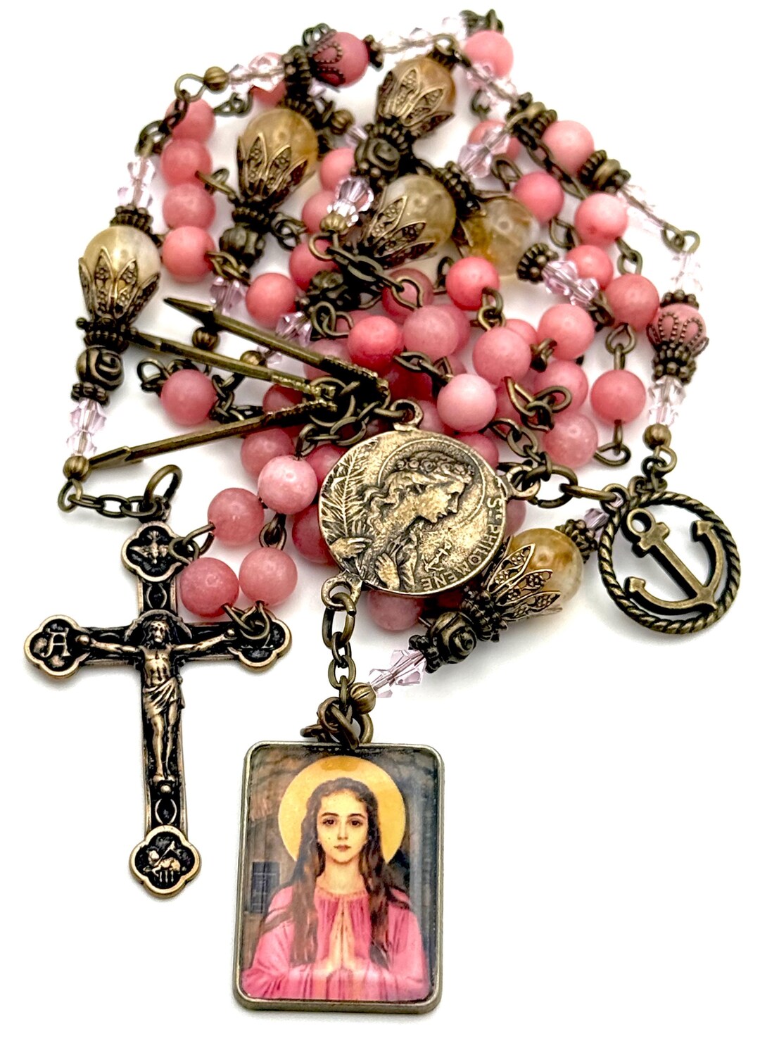 Class 3 Saint Philomena Relic Prayer Card + Heirloom Handcrafted ...