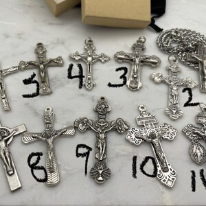 Silver Plated Crucifix Pendant Chain Necklace | Catholic Jewelry ...