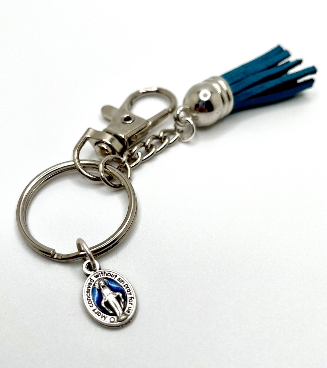 Miraculous Medal Keychain With Tassel and Clip - Etsy