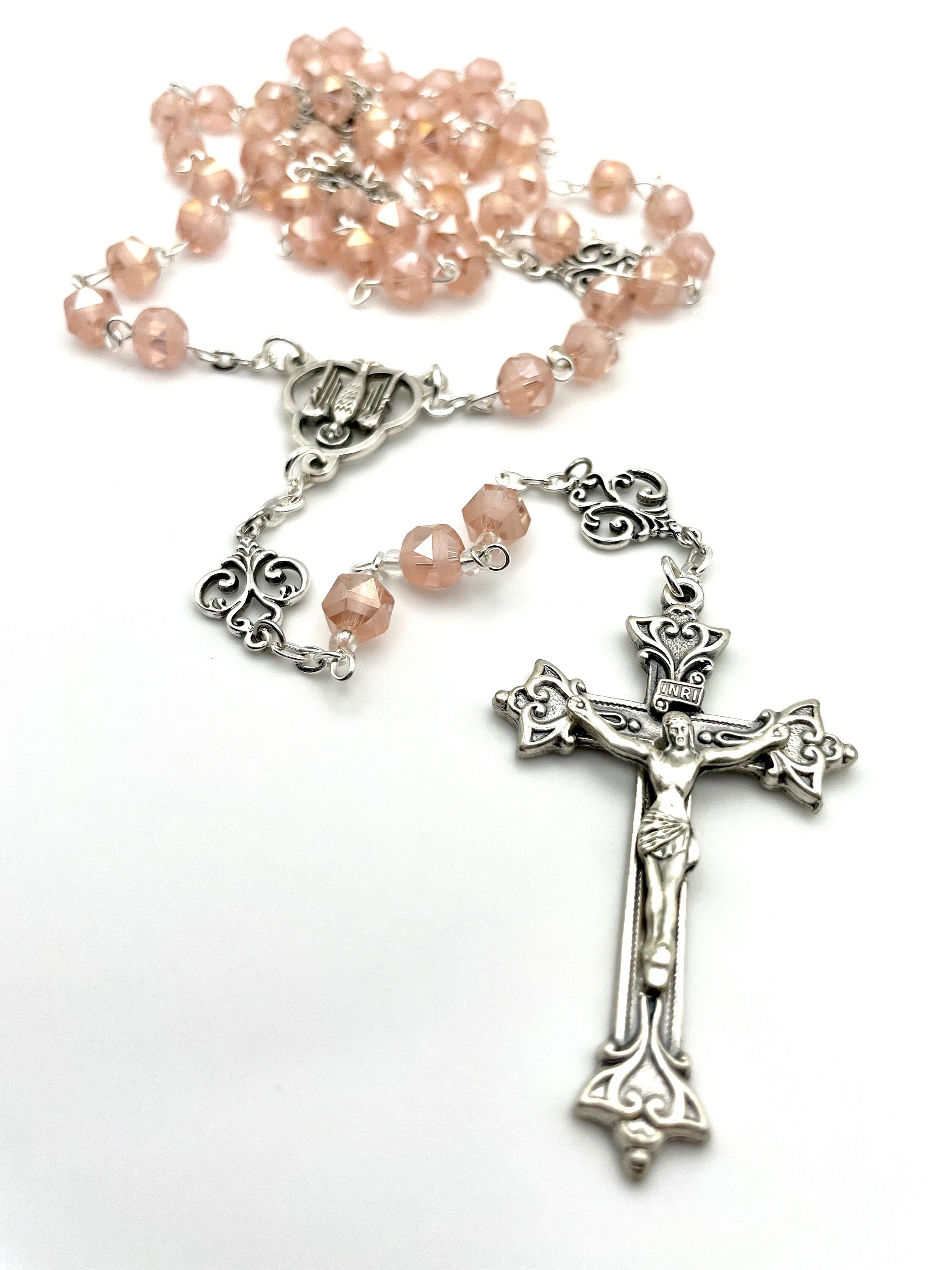 Holy Spirit Trinity Centerpiece Rosary With Gorgeous, Shimmery ...