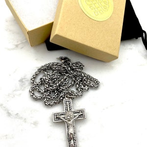 Silver Plated Crucifix Pendant Chain Necklace | Catholic Jewelry ...