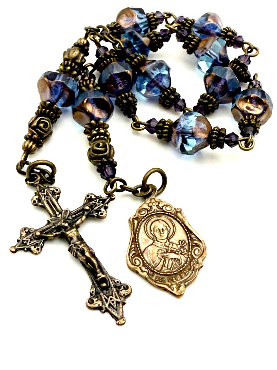 Rare Saints Gemma Galgani & Gabriel of Seven Sorrows Double-sided Solid ...