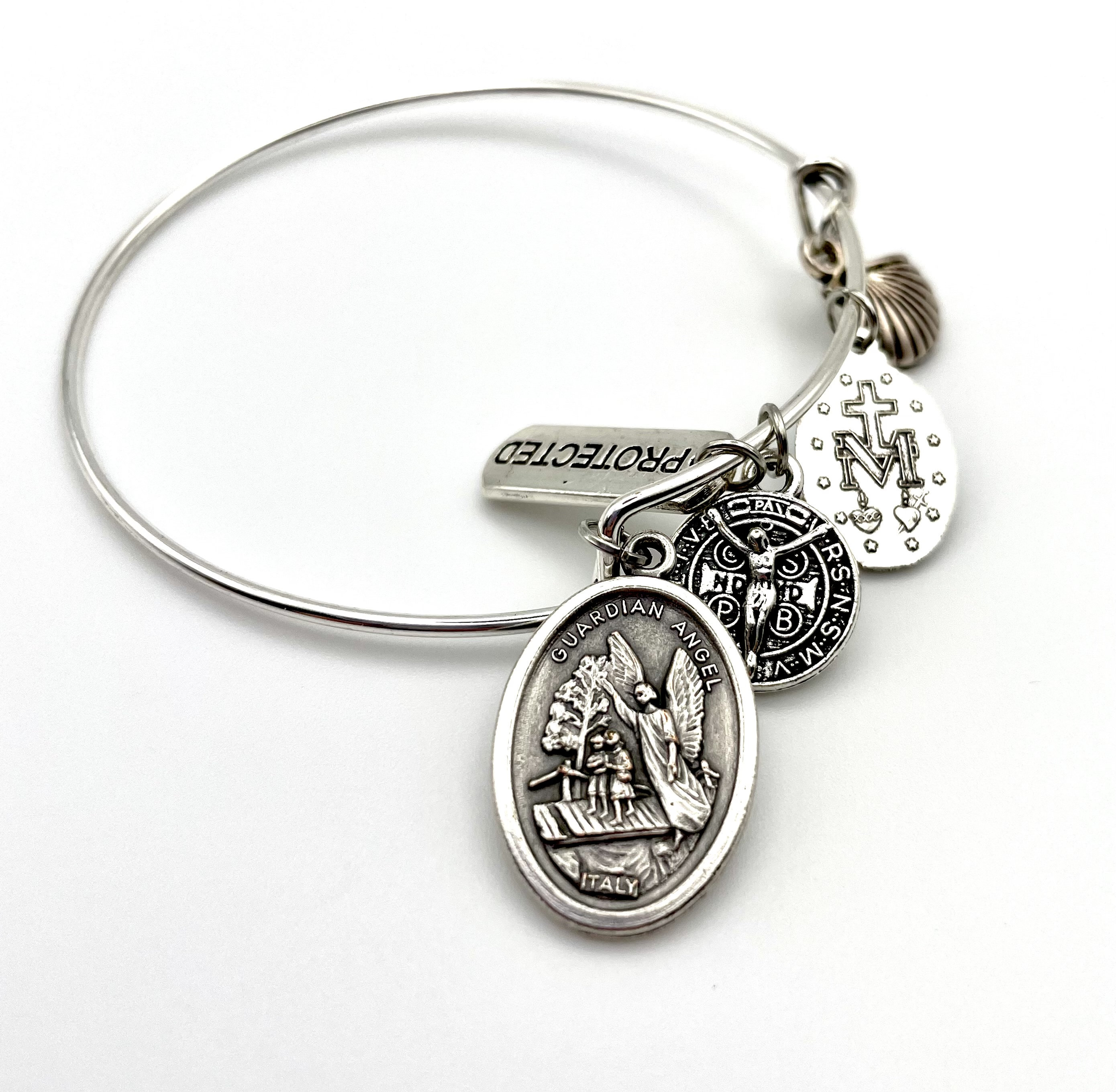 Protection Charm Bracelet Saint Michael the Archangel, Guardian Angel ...