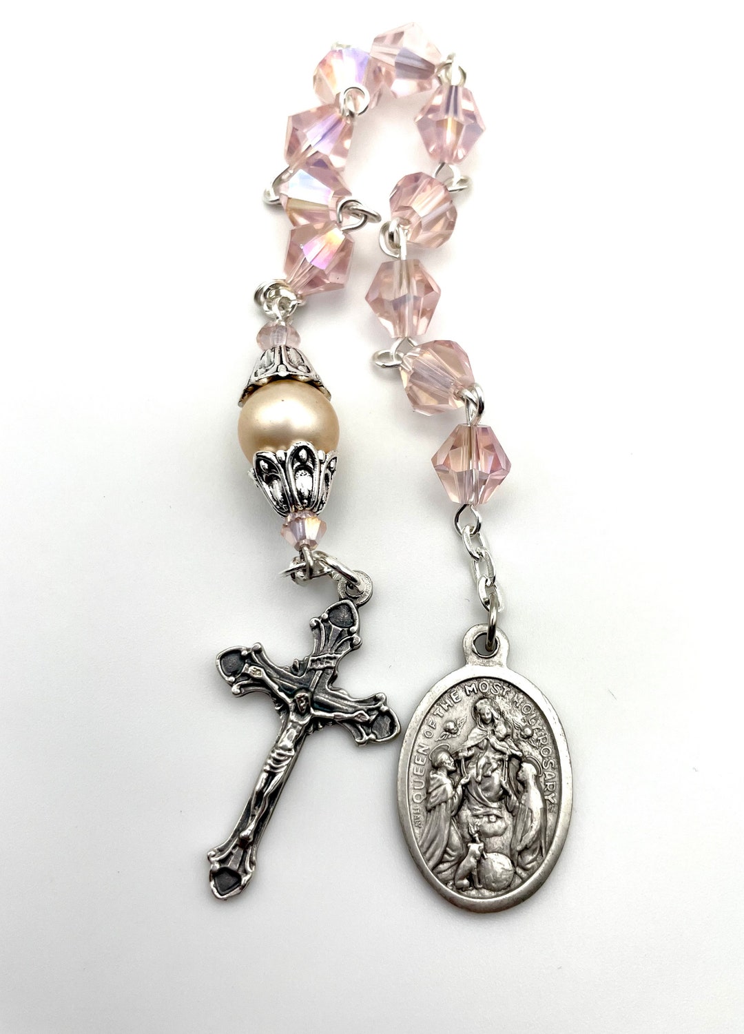 Queen of the Most Holy Rosary, Our Lady of the Rosary, Pink Crystal ...