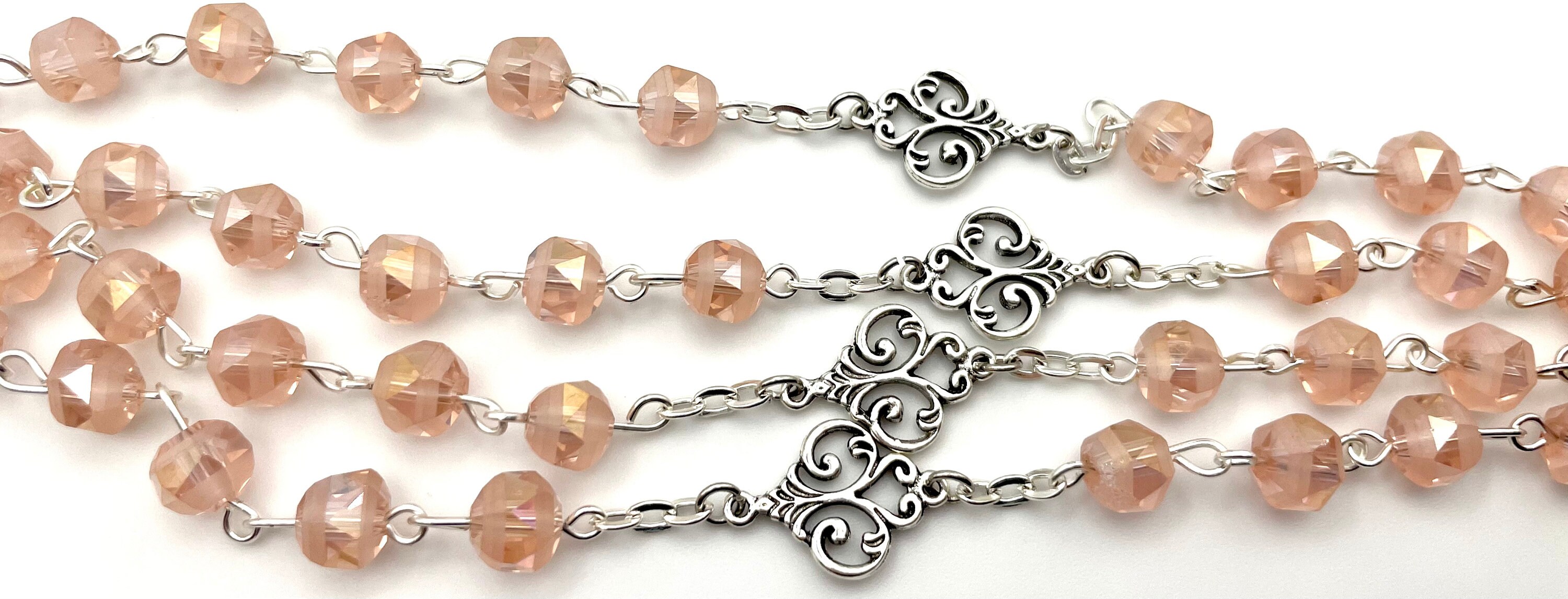 Holy Spirit Trinity Centerpiece Rosary With Gorgeous, Shimmery ...