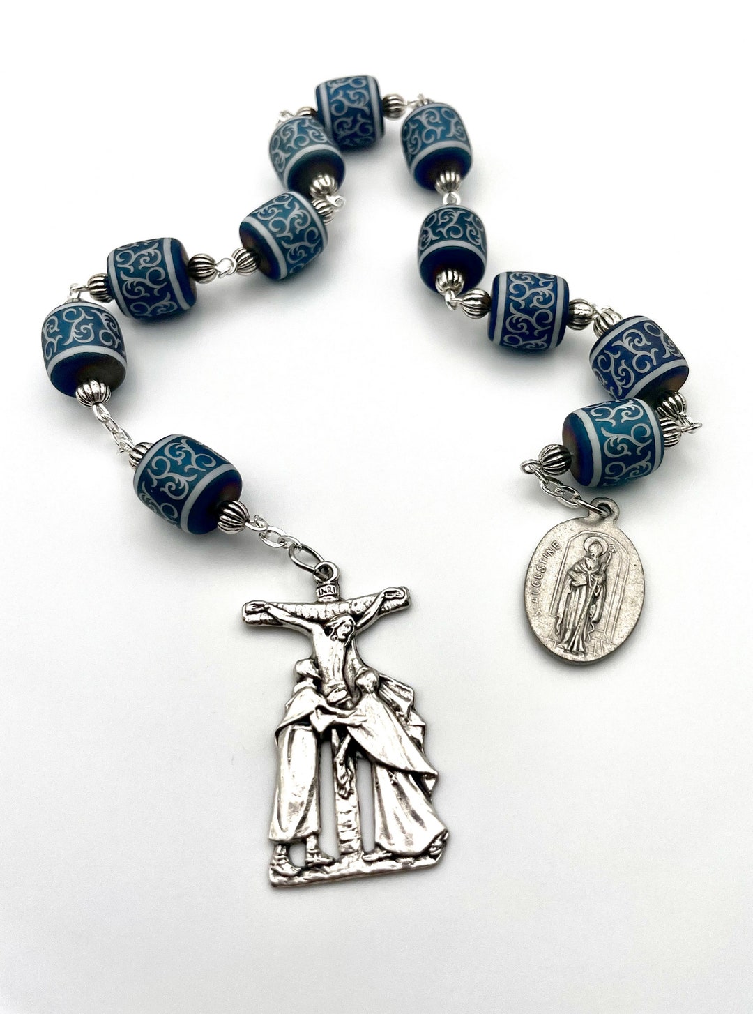 Vintage St. Monica + St. Augustine Medal Tenner Chaplet One Decade ...