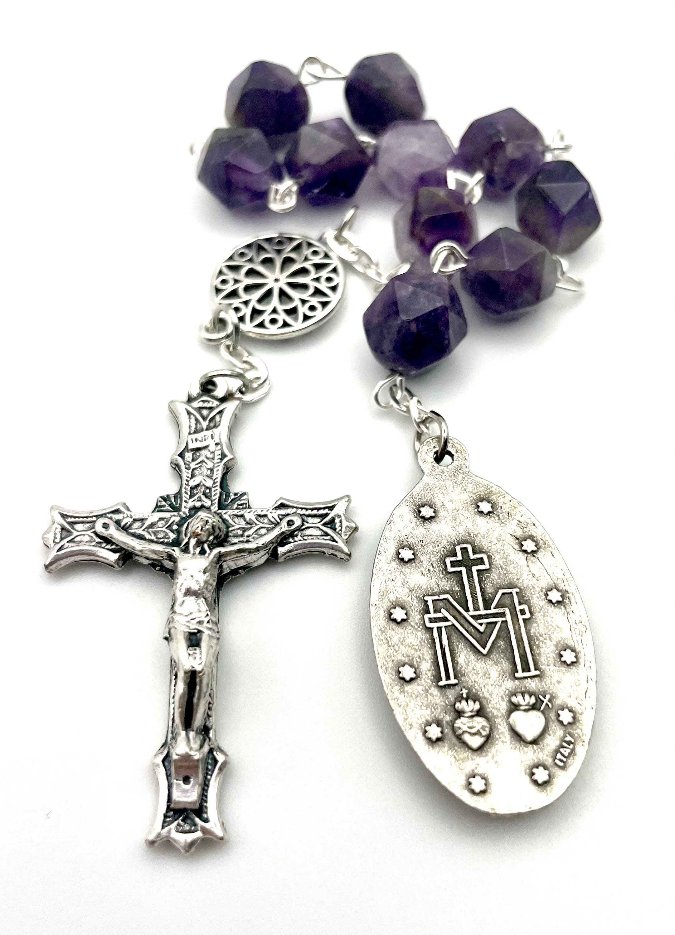 Genuine Amethyst Star Cut Beaded Tenner Chaplet One Decade - Etsy