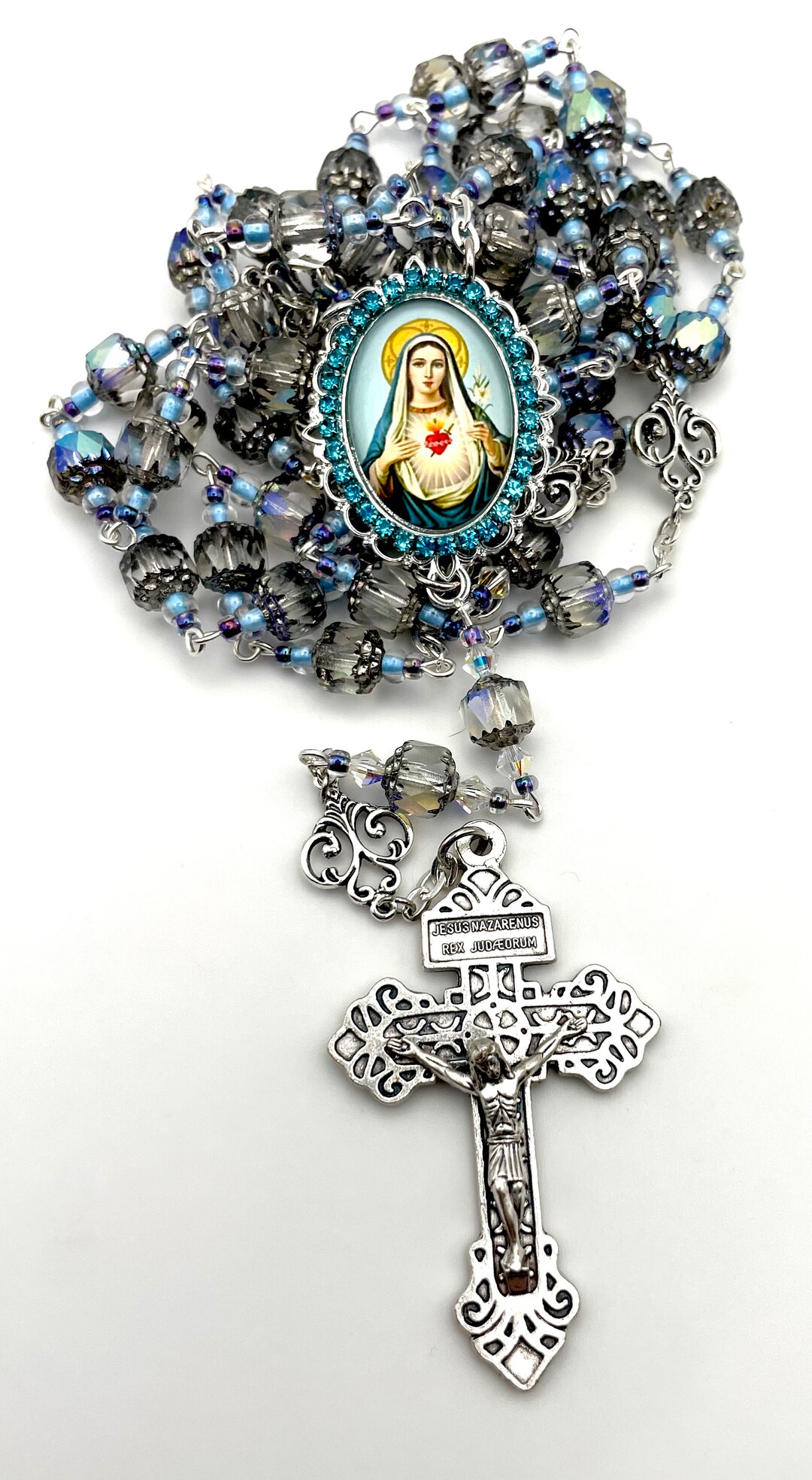 Ornate, Embellished Immaculate Heart Sacred Heart of Our Lady Heirloom ...