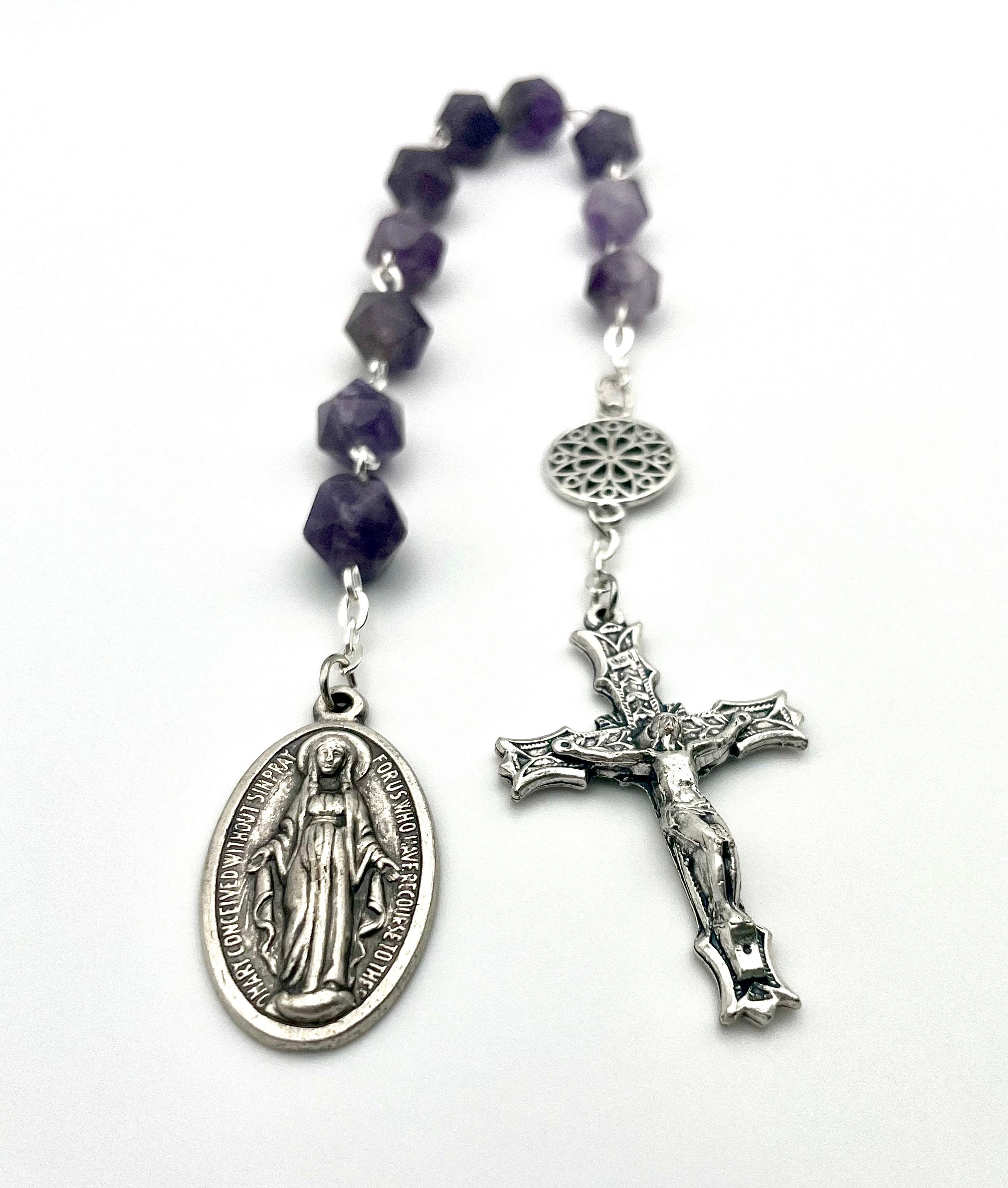 Genuine Amethyst Star Cut Beaded Tenner Chaplet One Decade - Etsy
