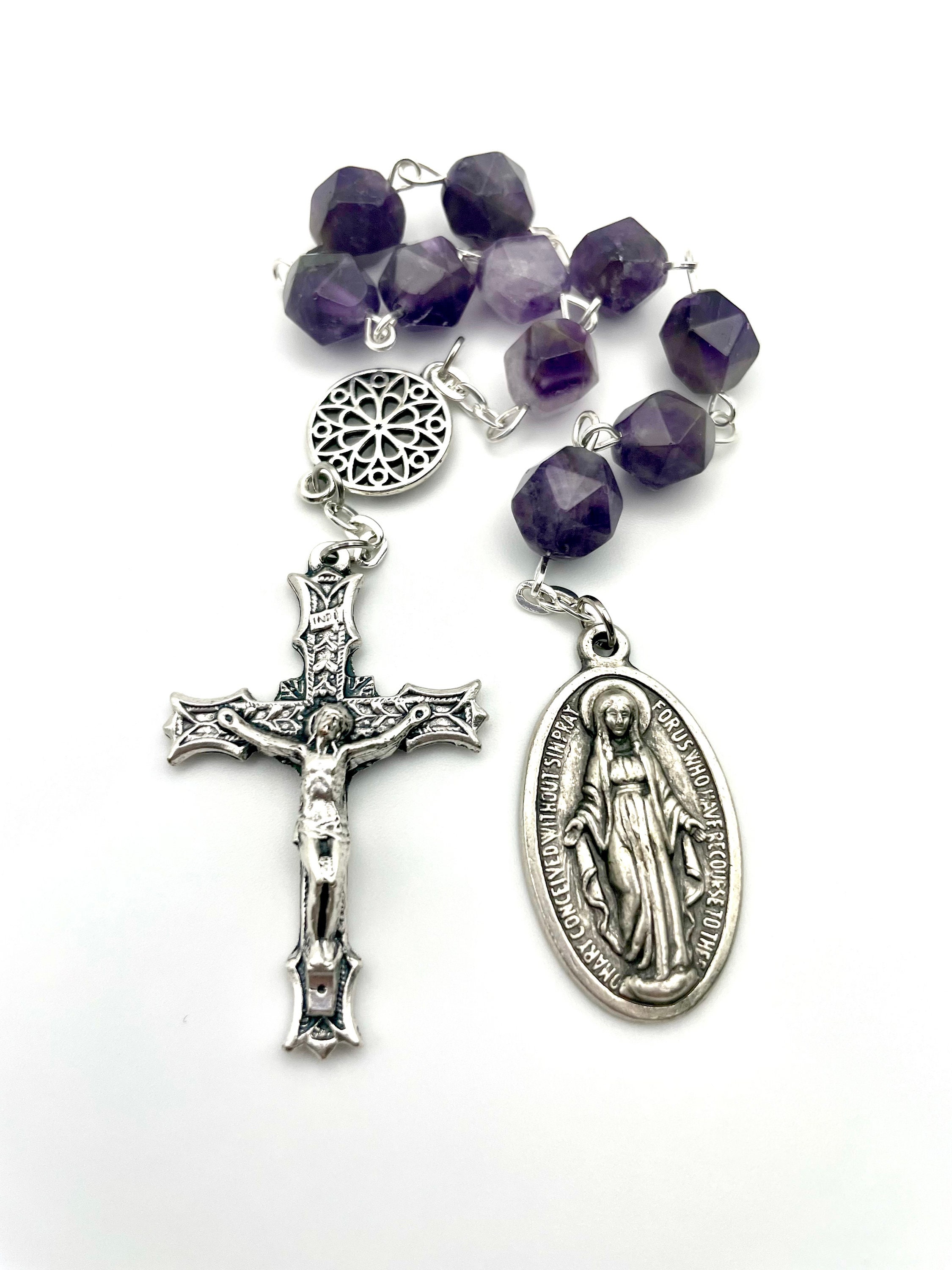 Genuine Amethyst Star Cut Beaded Tenner Chaplet One Decade - Etsy