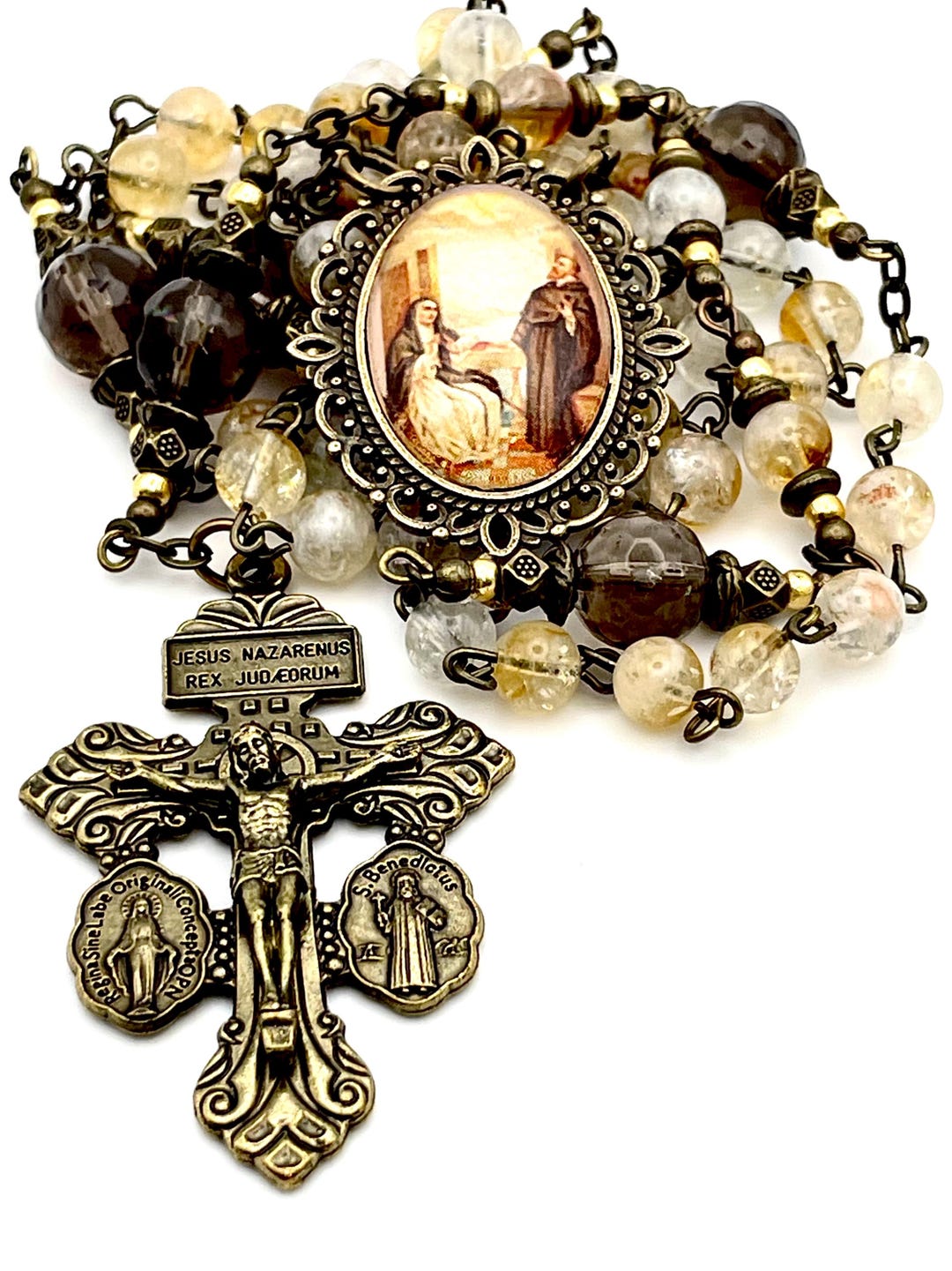 Rare AAA Feather Citrine Bead | Saints Monica + Augustine Heirloom ...