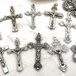 Silver Plated Crucifix Pendant Chain Necklace | Catholic Jewelry ...