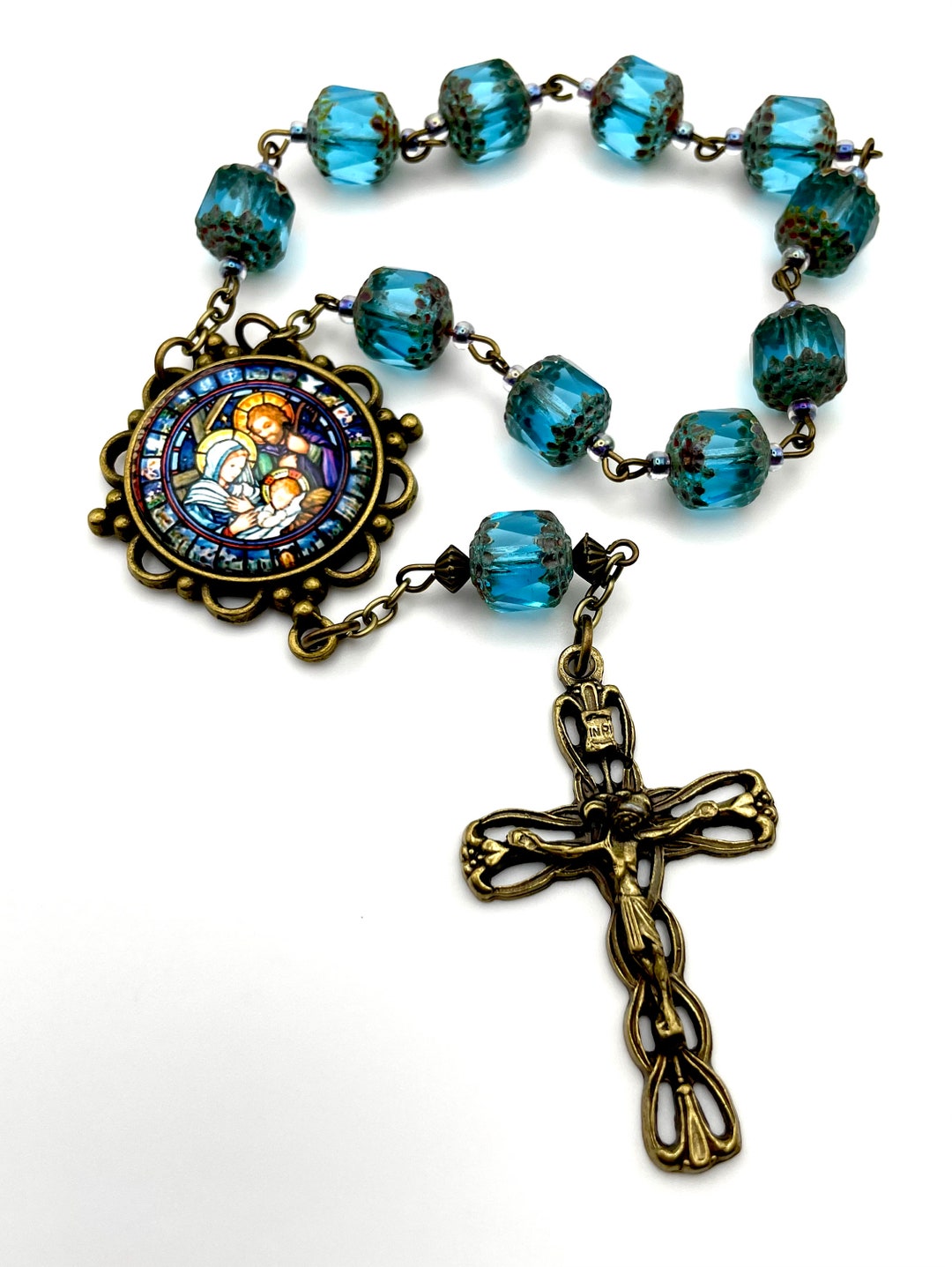 Stained Glass Inspired Heirloom One Decade Tenner Chaplet Rosary ...