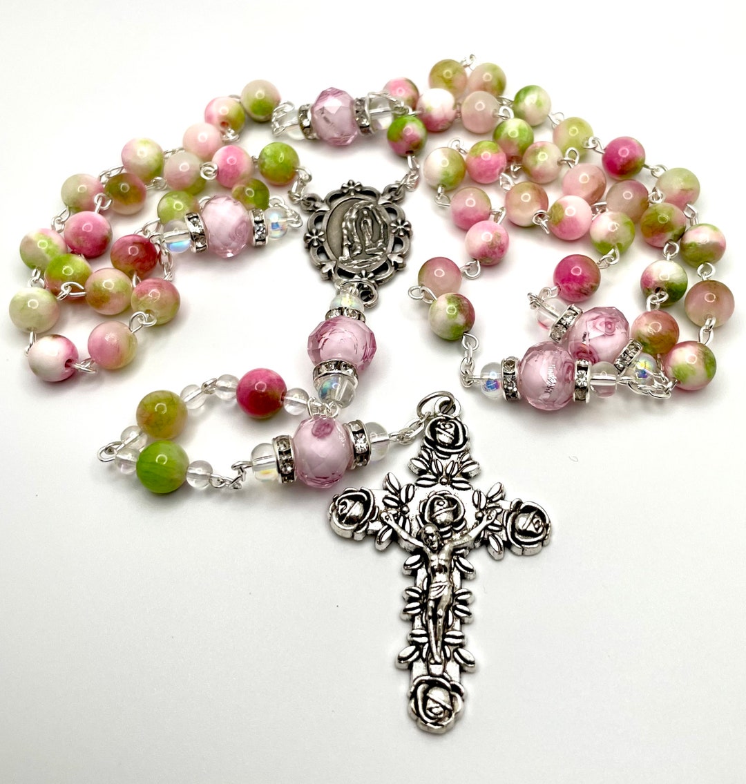 Saint Bernadette + Our Lady of Lourdes Rosary With Heavy, Victorian ...