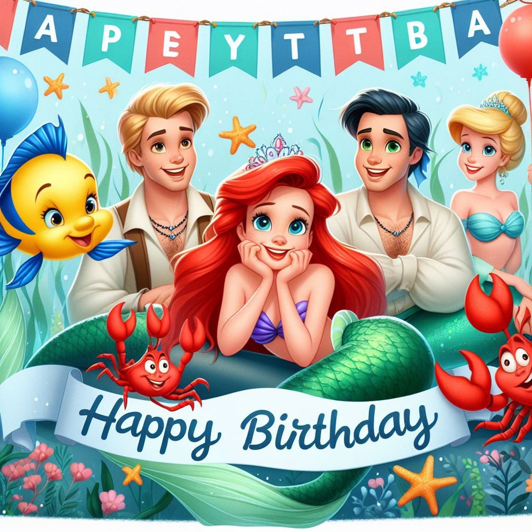 Banner the Little Mermaid Ariel - Etsy