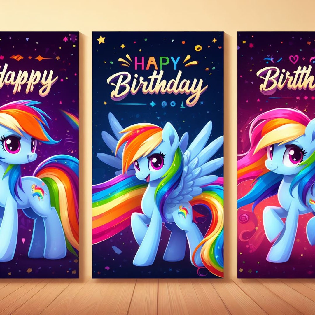 Happy Birthday Banner My Little Pony - Etsy