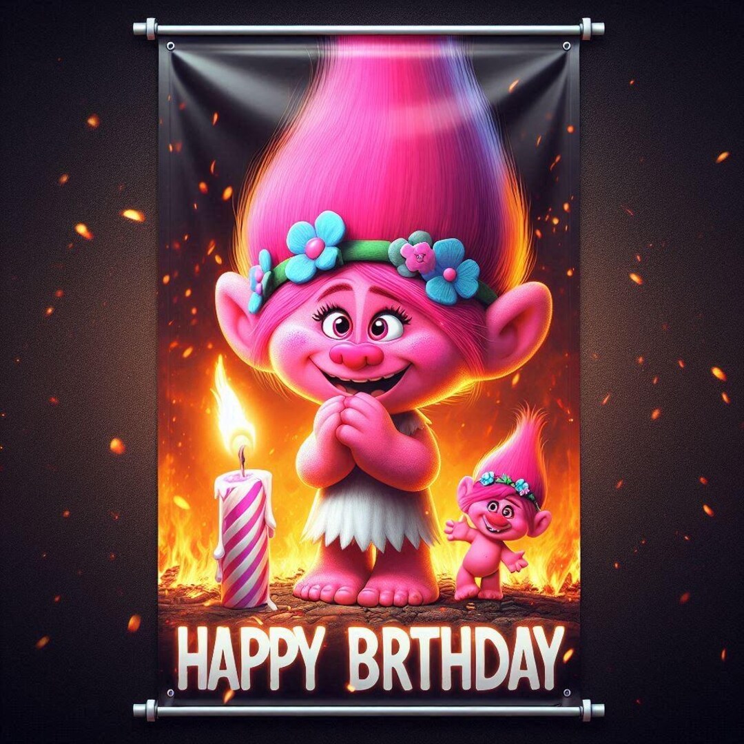 Banner Poppy, Happy Birthday - Etsy