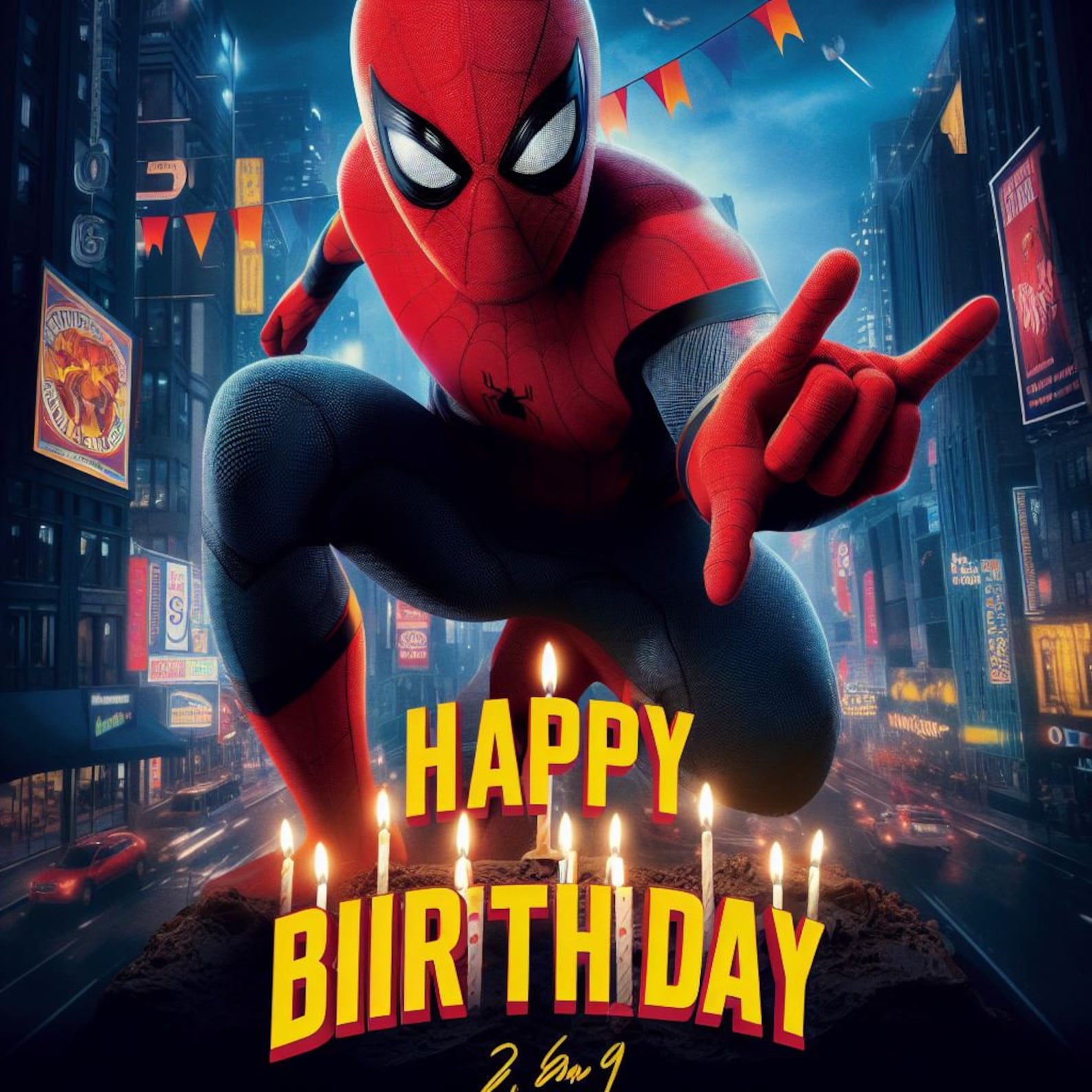 Spiderman Happy Birthday Banner, - Etsy