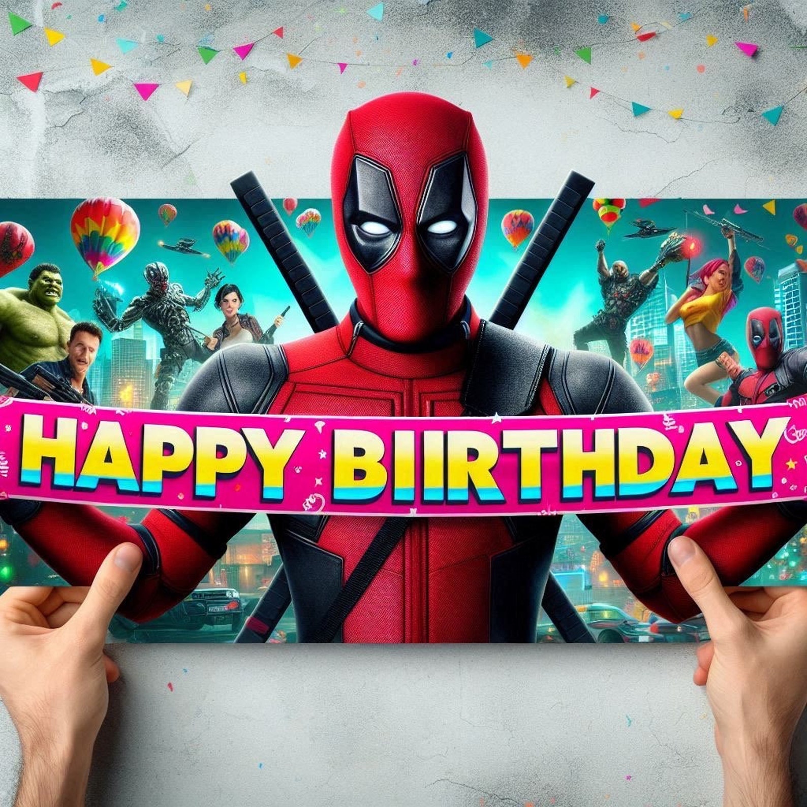 Happy Birthday Deadpool Banner - Etsy