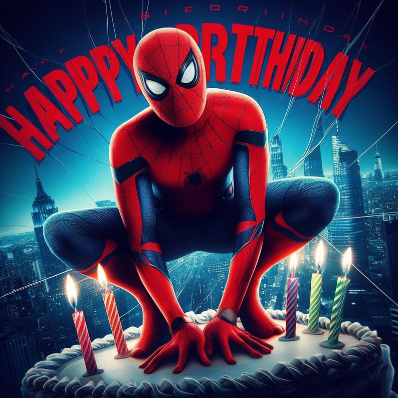 Spiderman Happy Birthday Banner, - Etsy