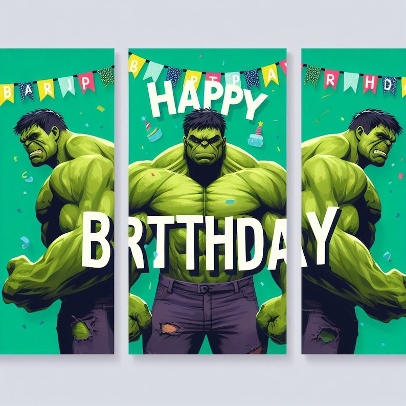 Hulk Happy Birthday Banner - Etsy