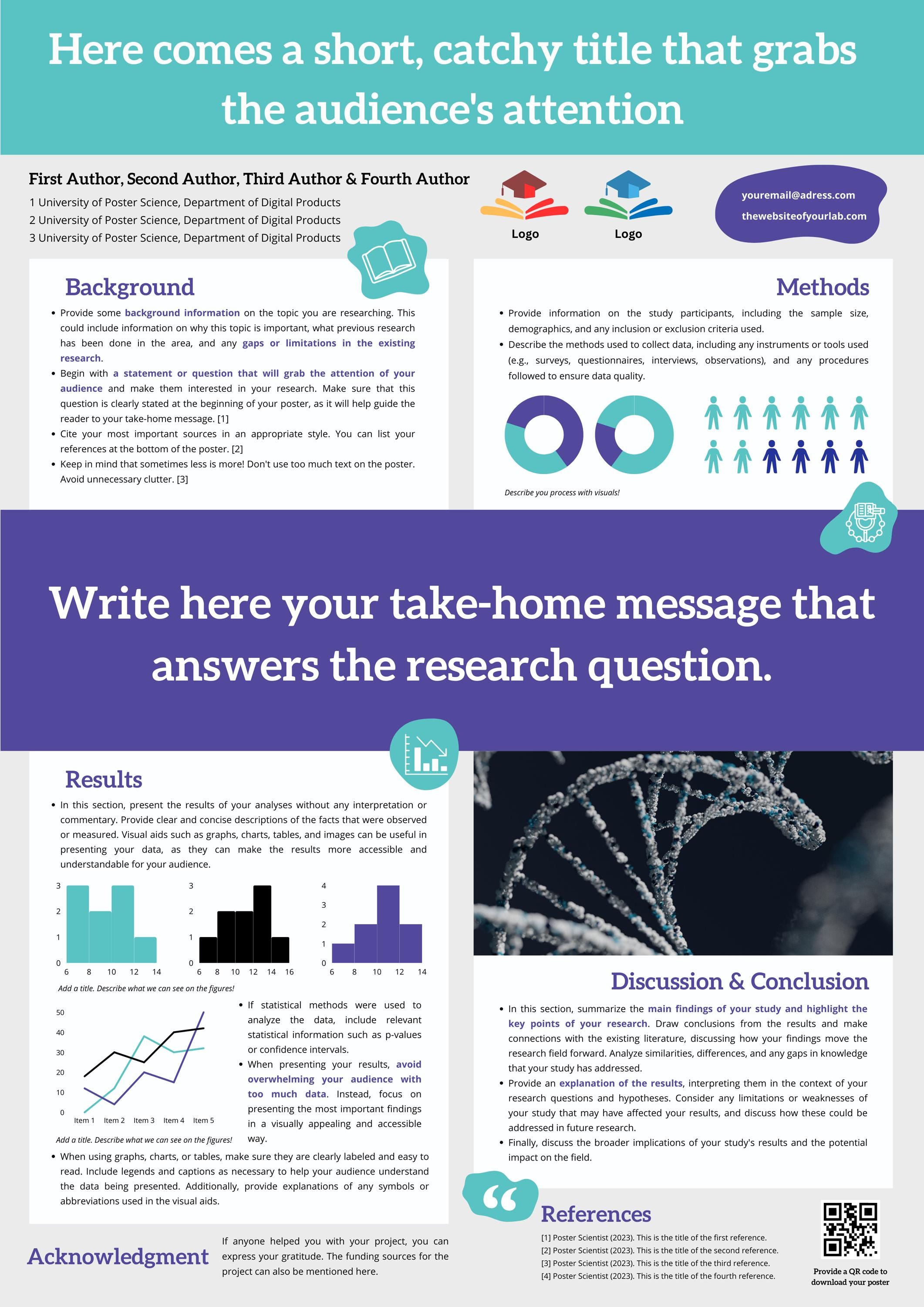Scientific Conference Poster Template Canva to Present Your Study in ...