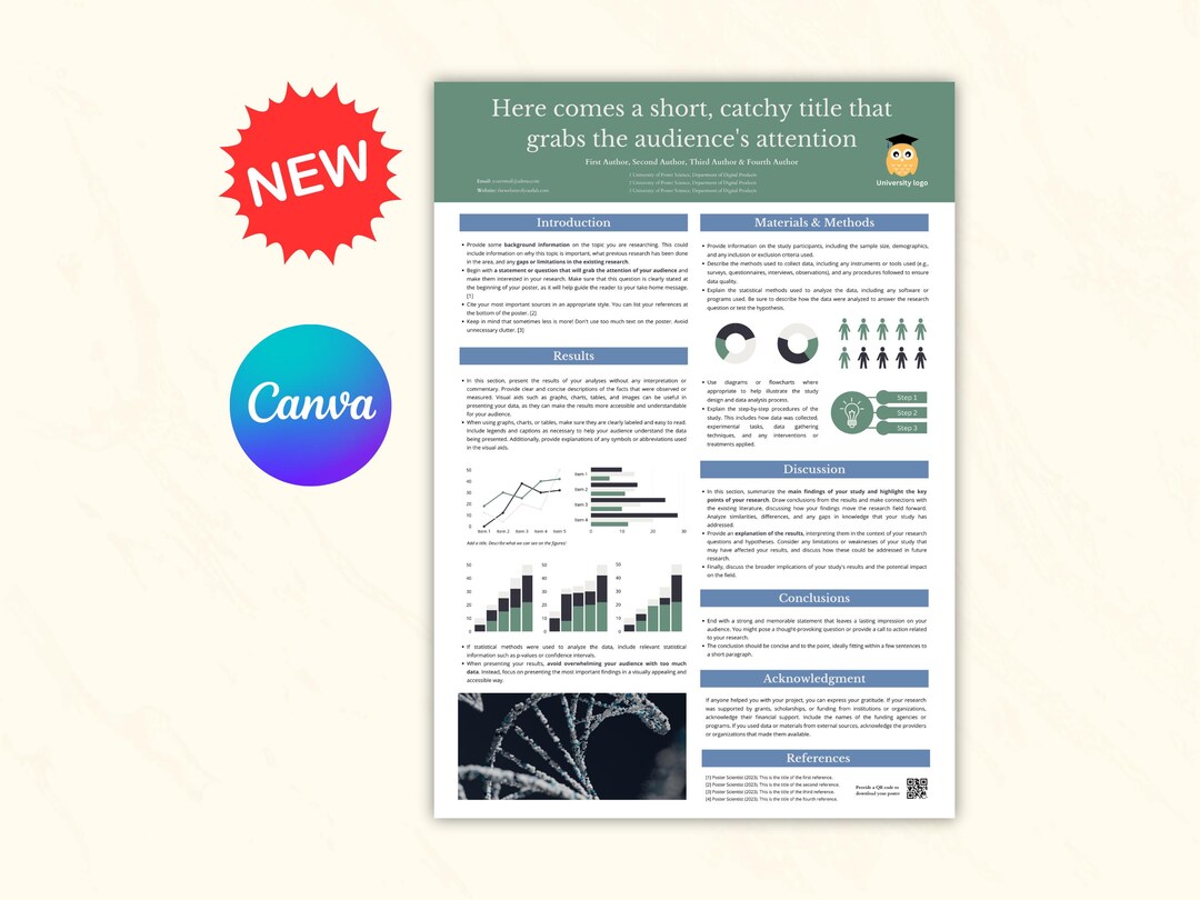 Scientific Conference Poster Template Canva to Present Your Study in ...