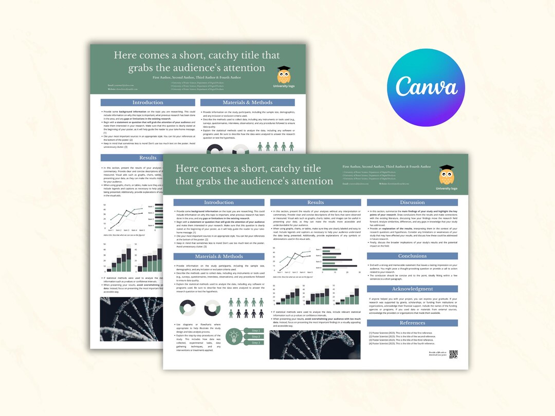 Scientific Poster Template Canva to Present Your Research Study - A0 ...
