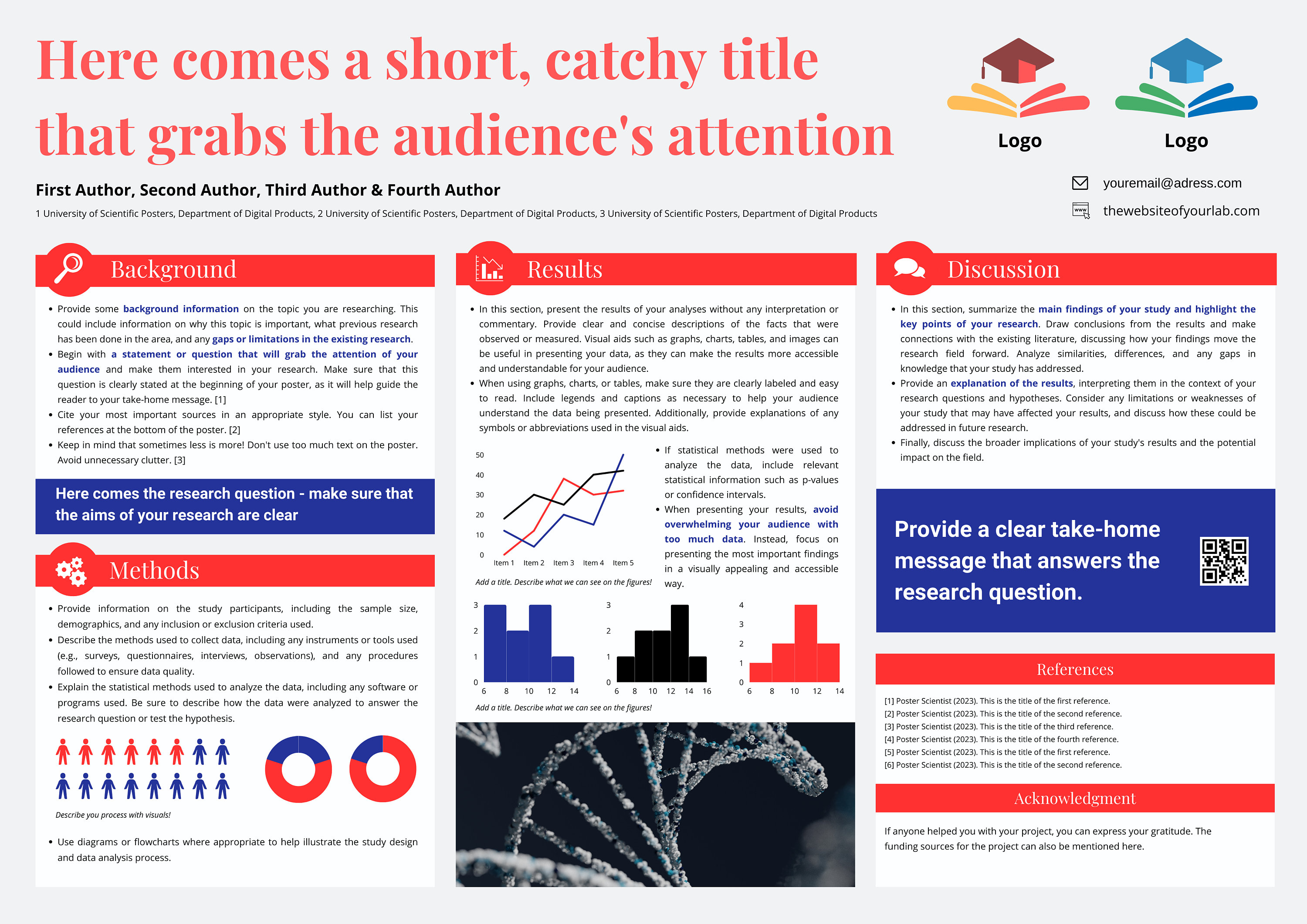 Academic Research Poster Template in Canva to Present Your Research A0 ...