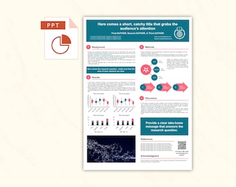 Research Poster Template Powerpoint for Scientific Conference A0 Portrait Dark Blue Design to ...