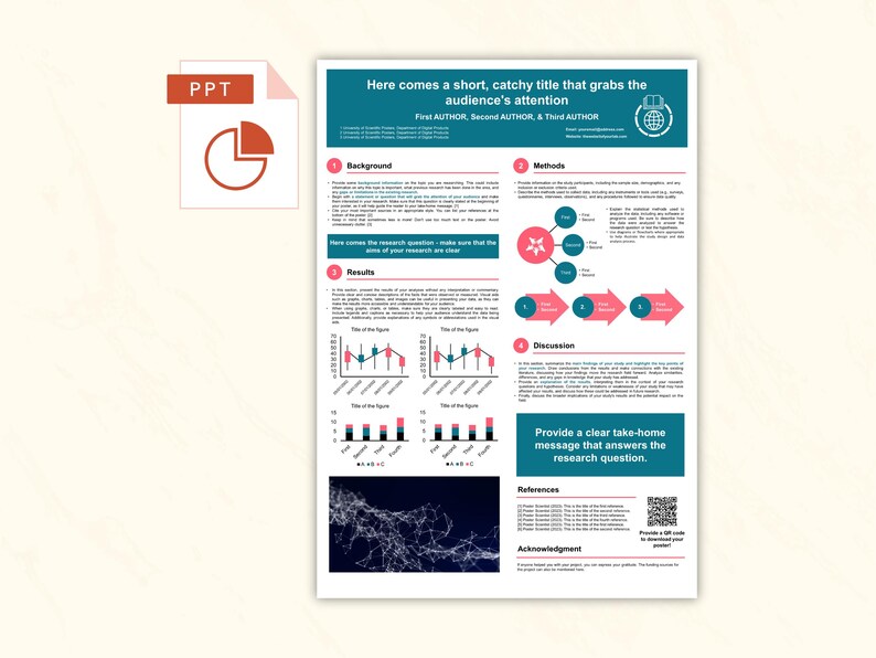 Academic Poster Template Powerpoint to Present Your Scientific Research ...