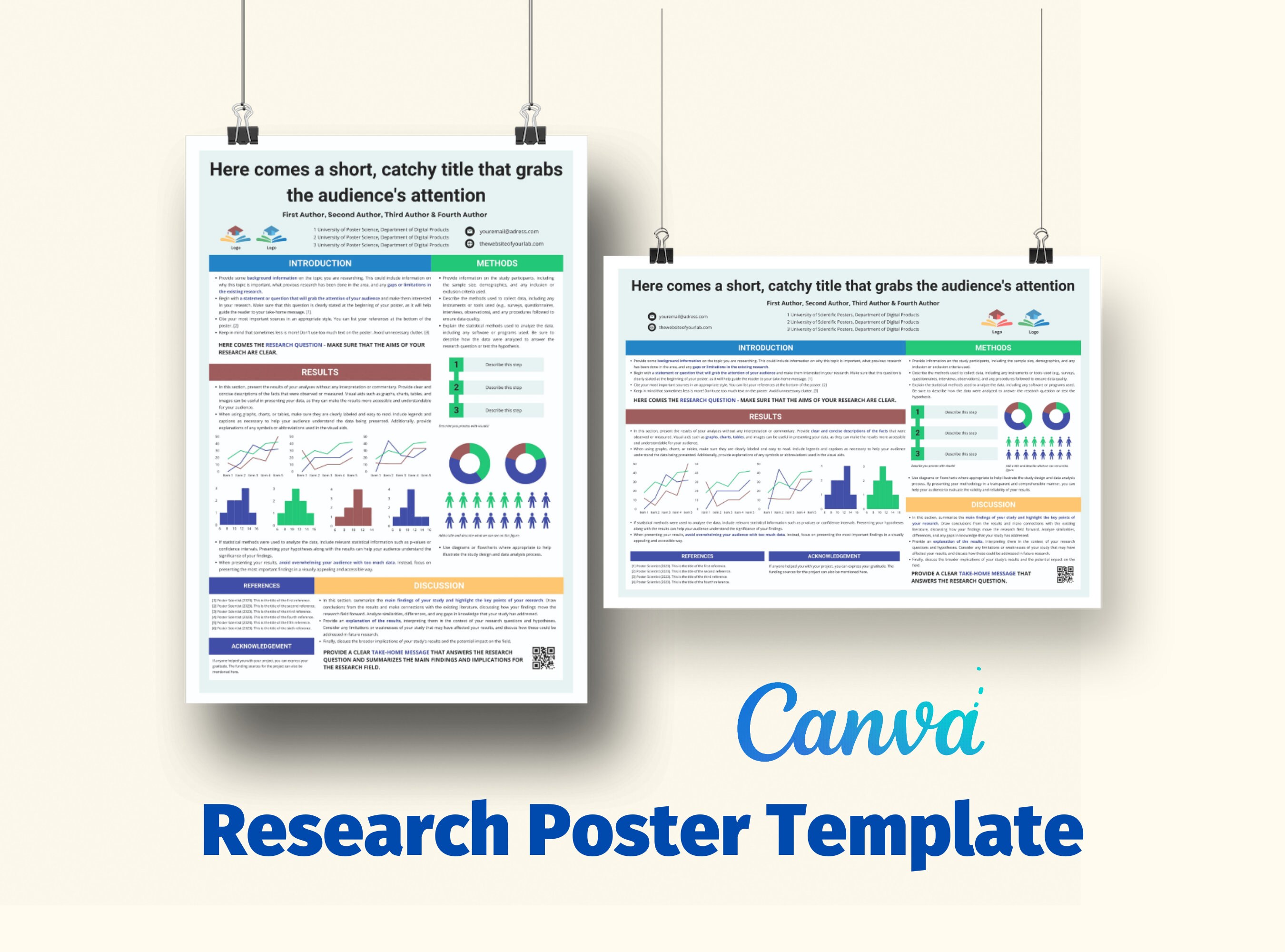 Research Poster Canva Template for Academic Presentations and ...