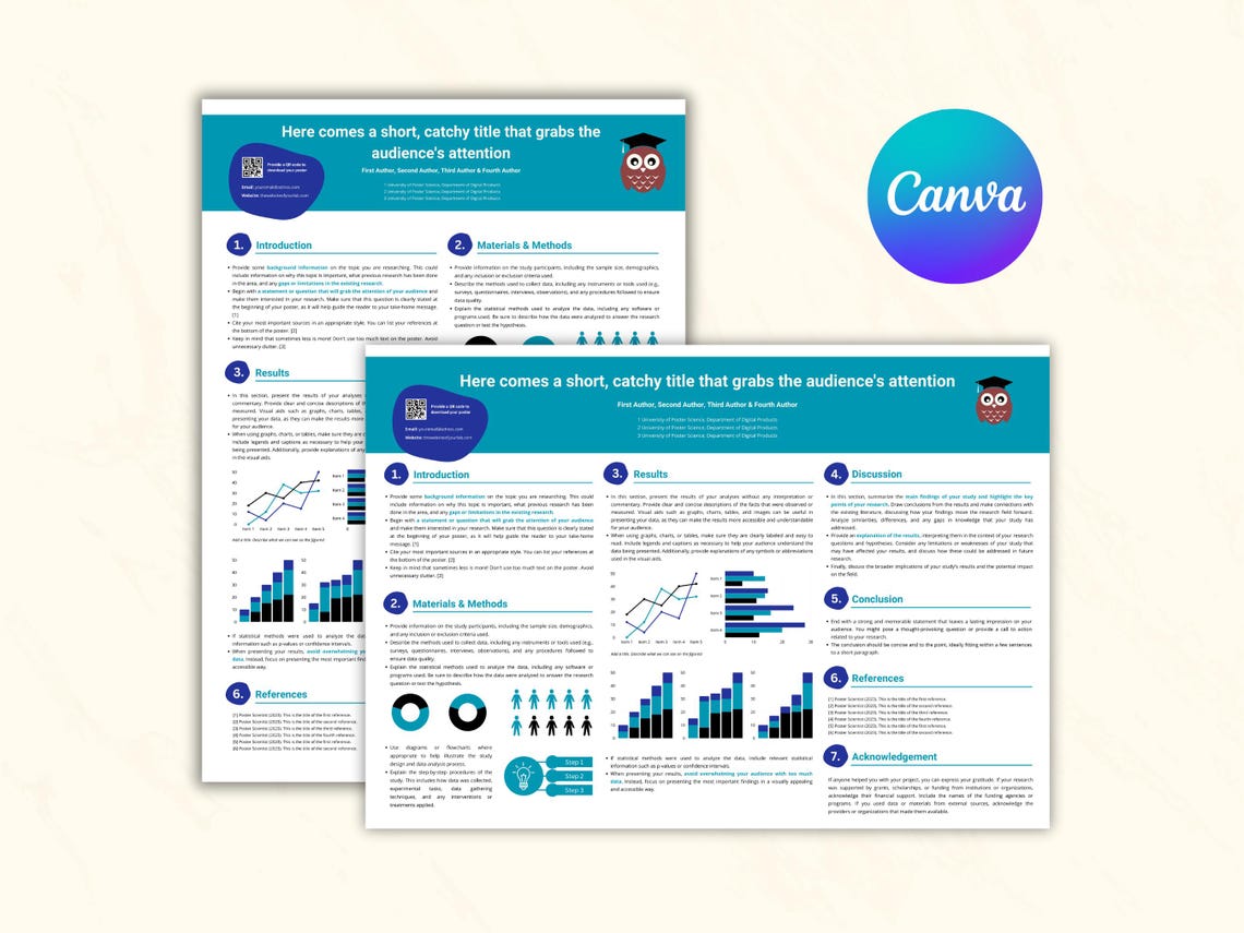 Scientific Poster Template Canva to Present Your Research - A0 Size in ...