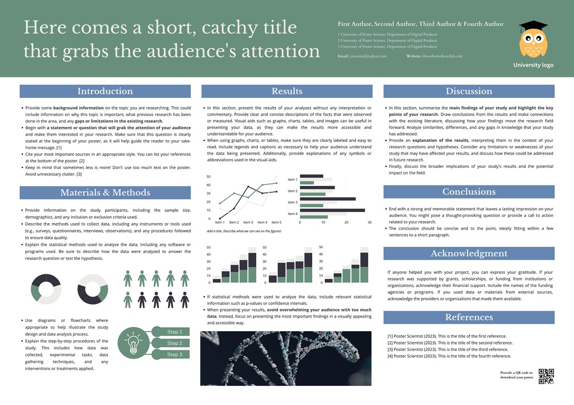 Scientific Poster Template Canva to Present Your Research Study A0 ...