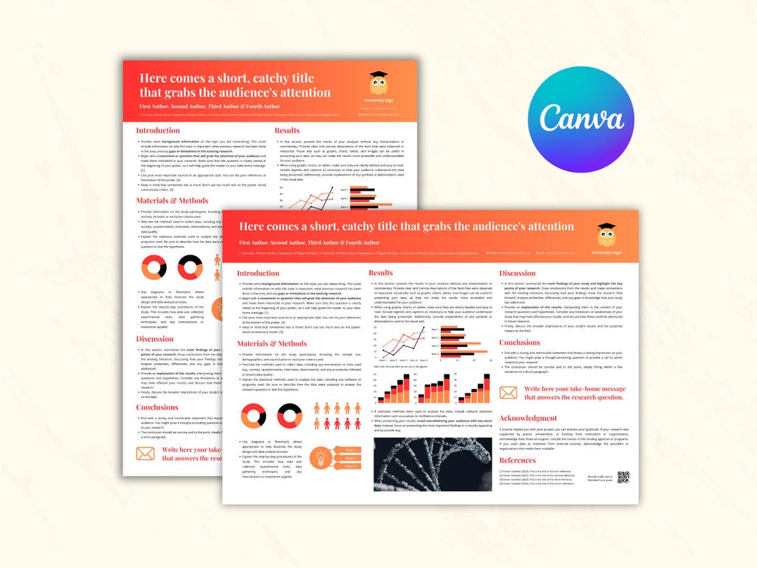 Modèle de poster académique Canva pour présenter vos recherches ...
