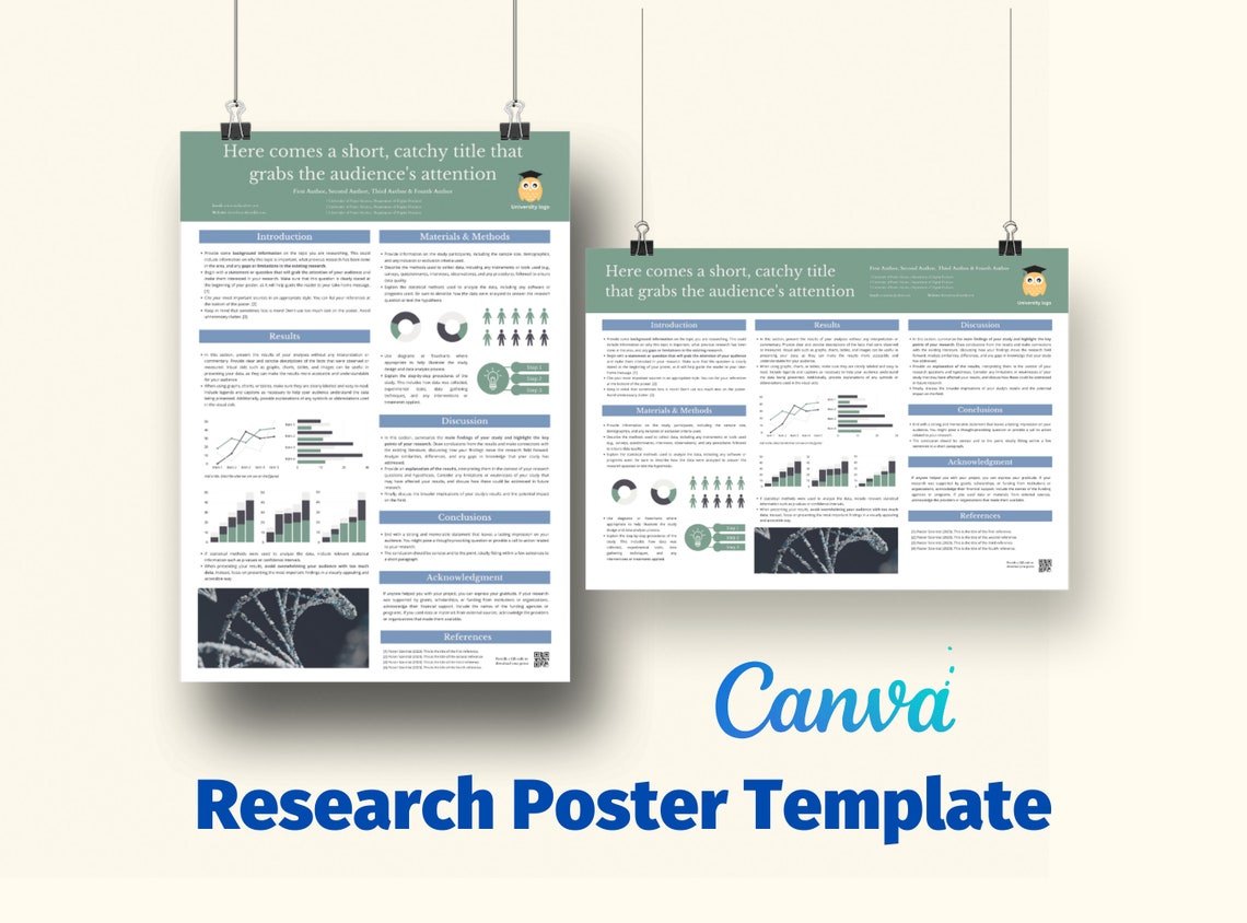 Scientific Poster Template Canva to Present Your Research Study A0 ...