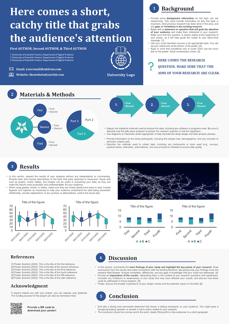 Academic Poster Template Powerpoint to Present Your Research Ideal for ...